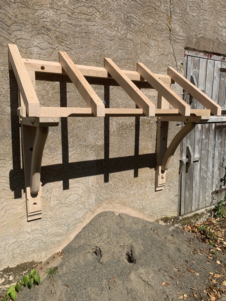 Green Oak Porch Canopy Frame Kit, Made to Order, Single Pitch Flat Roof ...