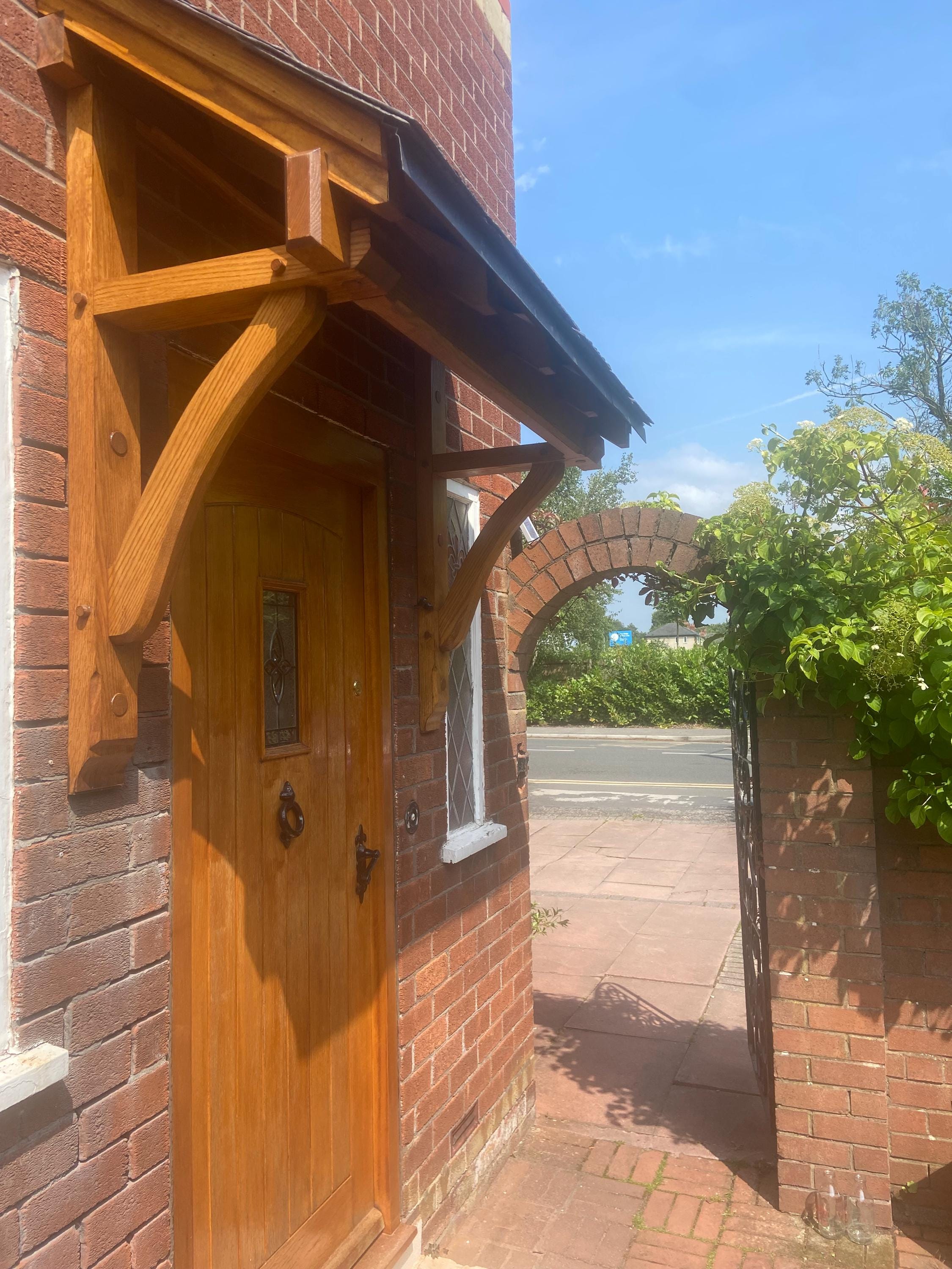 Green Oak Porch Canopy Frame Kit, Single Pitch, Flat Roof - Etsy UK