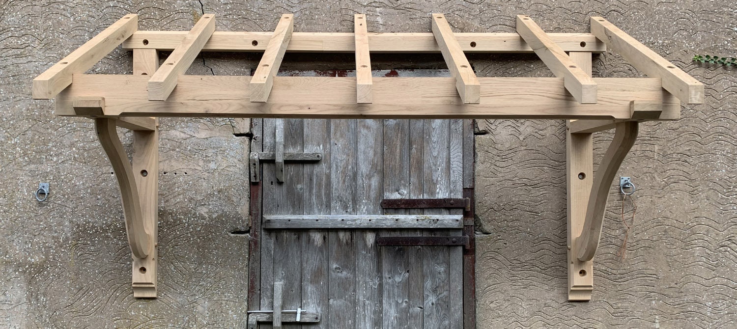 Made to Order.green Oak Porch Canopy, Door Porch Flat Roof Canopy. - Etsy