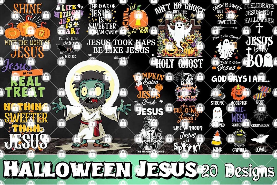 Halloween Jesus Png Bundle, Jesus Png, Christian Halloween Png ...