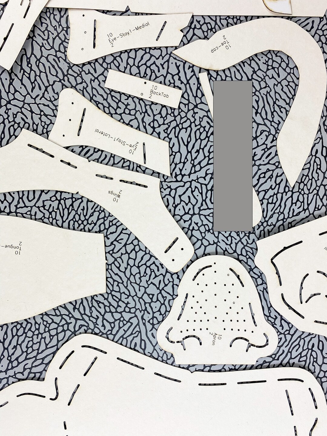 Air J 1. AJ1 Pattern Made of Durable Cardboard for Sneaker Customizing ...