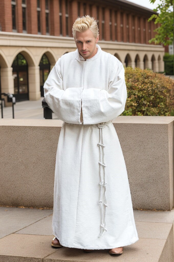 Red Medieval Cloak Long Monk Robe With Hood Medieval Wizard Robe ...