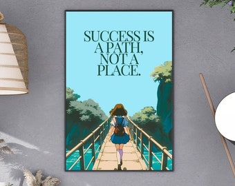 Anime Quote Wall Art , Anime Wall Decor, Anime Poster, Stay Positive ...