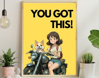 Anime Quote Wall Art , Anime Wall Decor, Anime Poster, Stay Positive ...