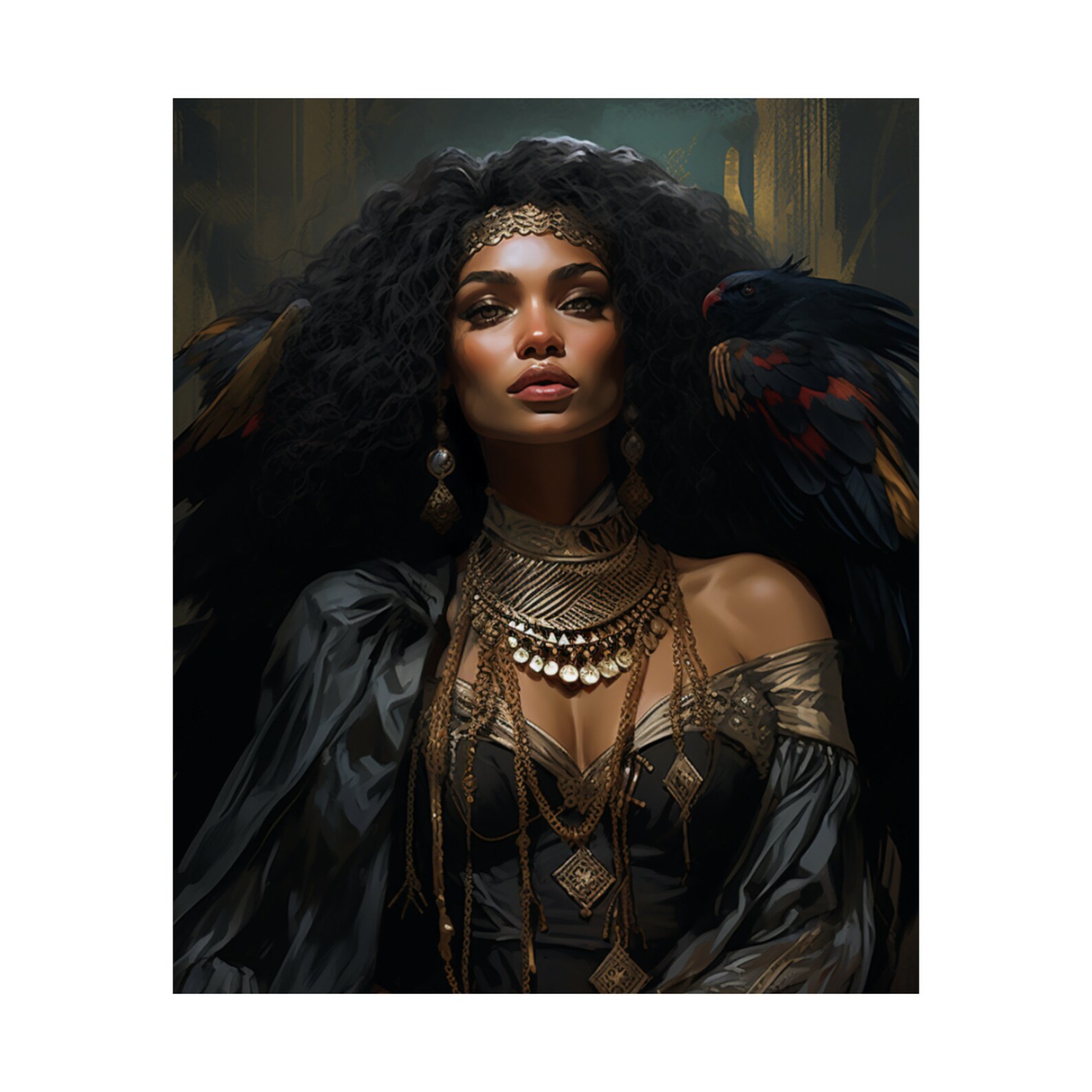 Goddess the Morrigan Black Woman Wall Art Print Poster - Etsy