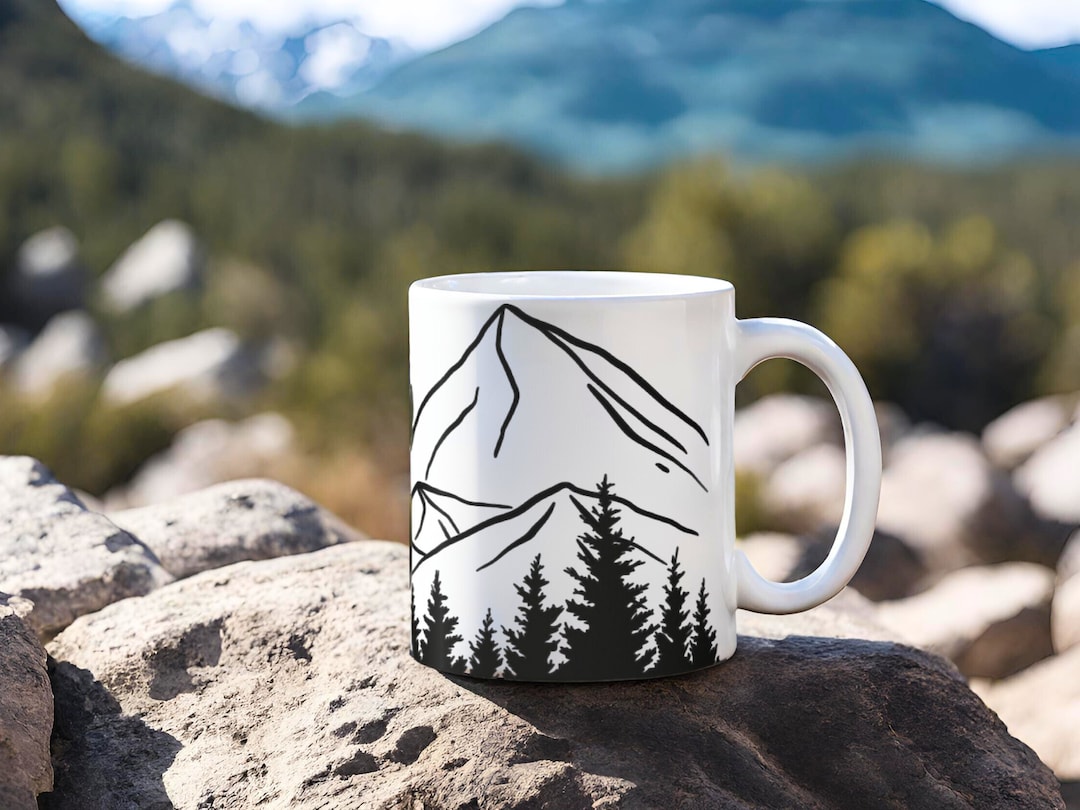 Mountain Range Mug Hiking Lover Gift Mug Camping Drinkware Nature ...