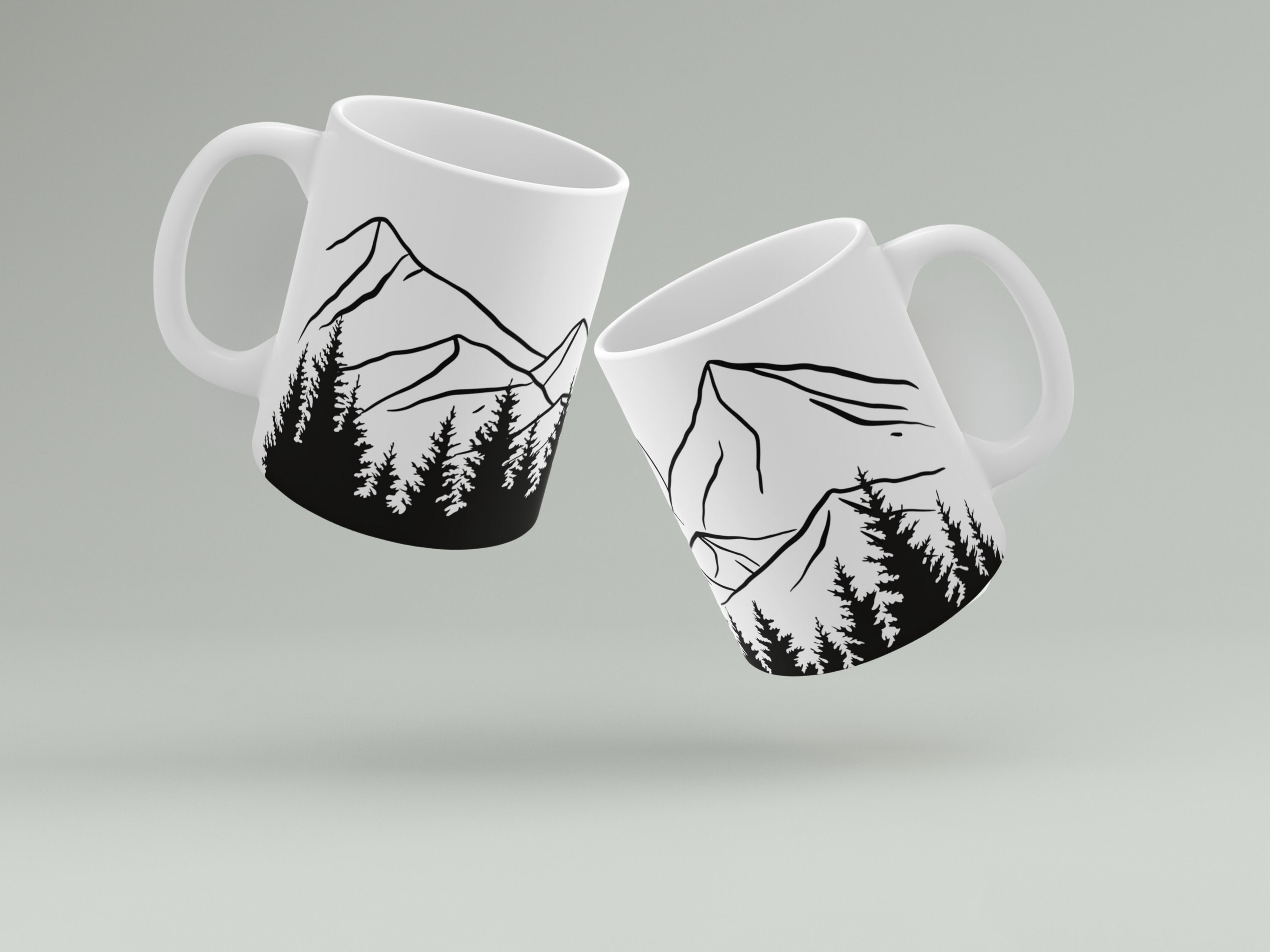 Mountain Range Mug Hiking Lover Gift Mug Camping Drinkware Nature ...