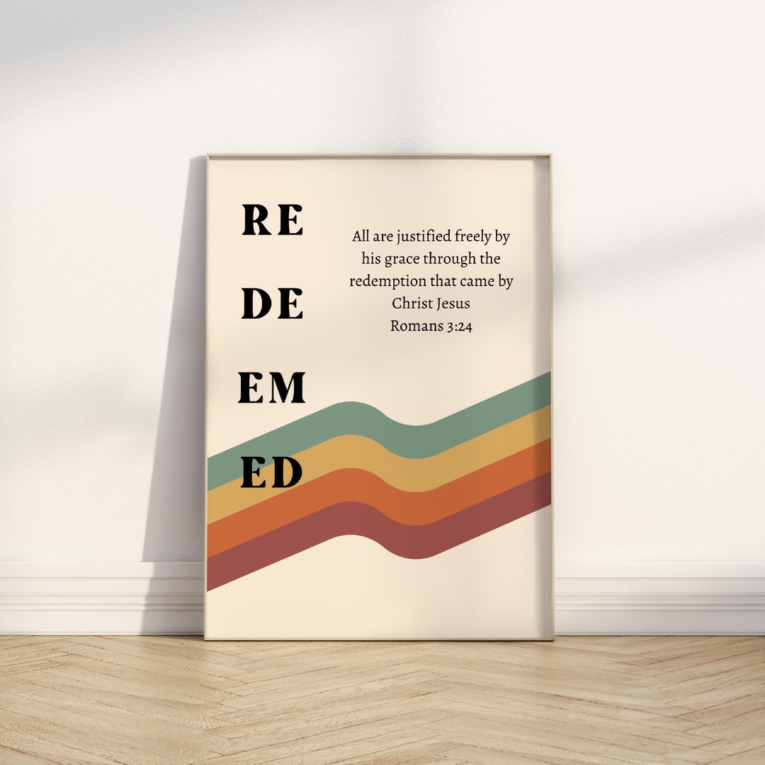 Retro Christian Wall Art Digital Download Bible Verse Printable Poster ...