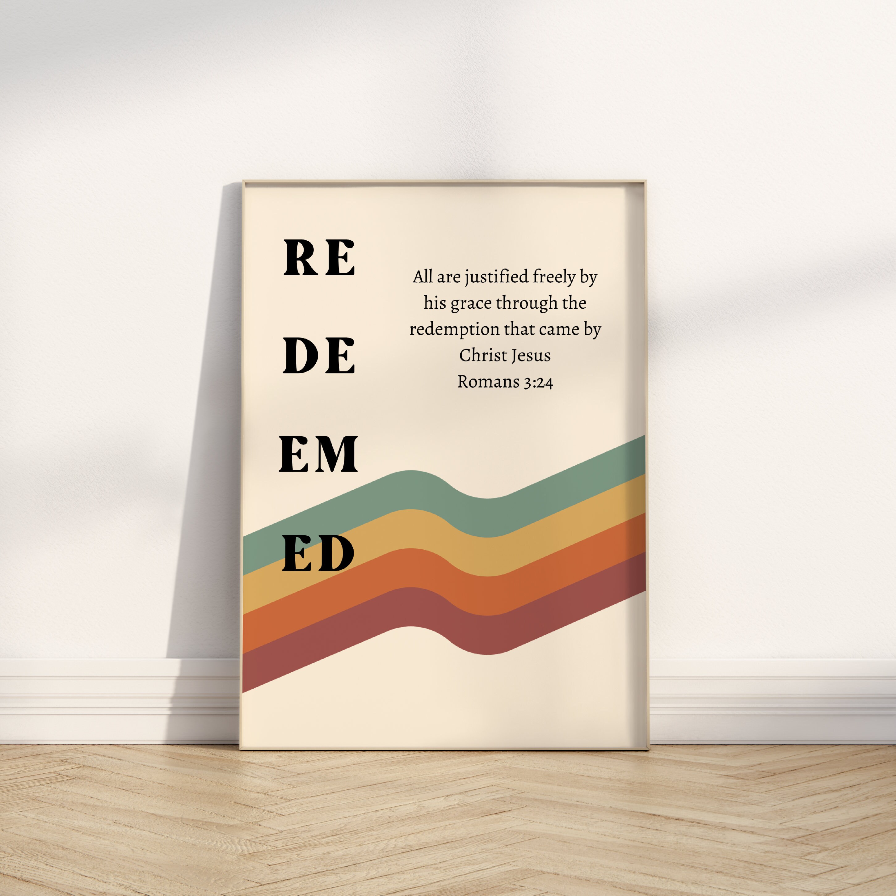 Retro Christian Wall Art Digital Download Bible Verse Printable Poster ...