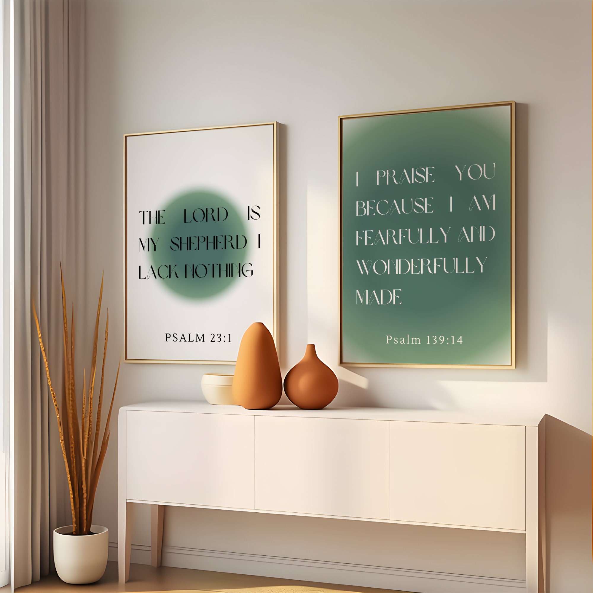 Minimalist Christian Wall Art, Set of 2 Digital Downloads, Psalms ...