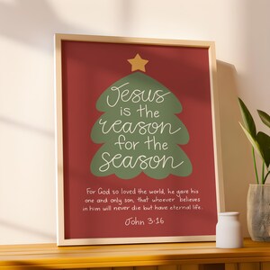 Jesus is the Reason for the Season Christmas Poster John 3:16 Gospel ...