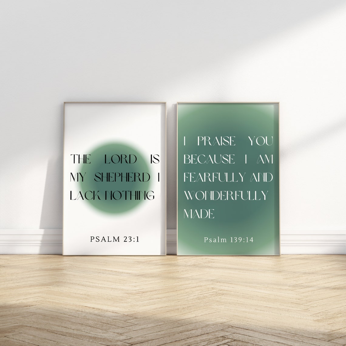 Minimalist Christian Wall Art, Set of 2 Digital Downloads, Psalms ...