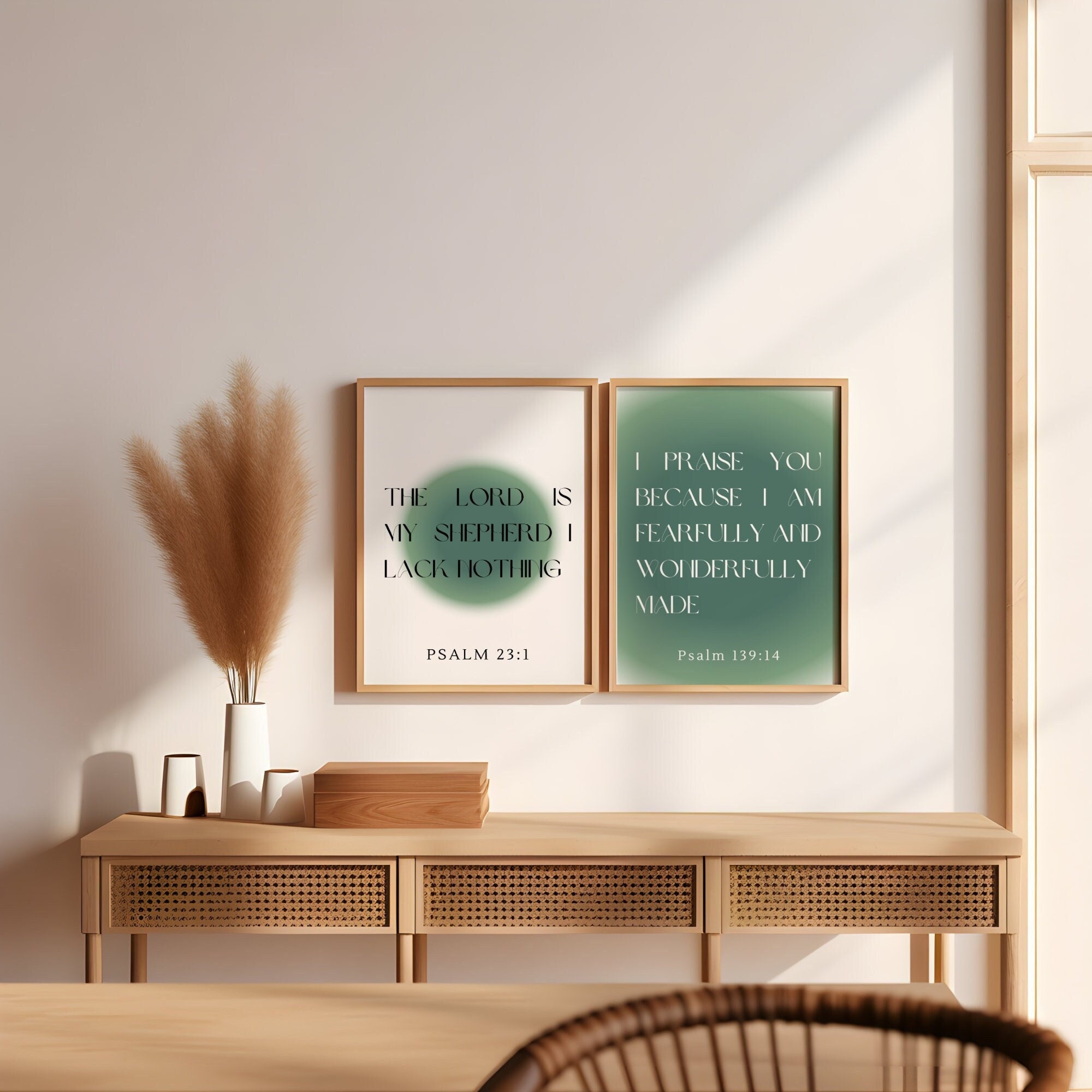 Minimalist Christian Wall Art, Set of 2 Digital Downloads, Psalms ...