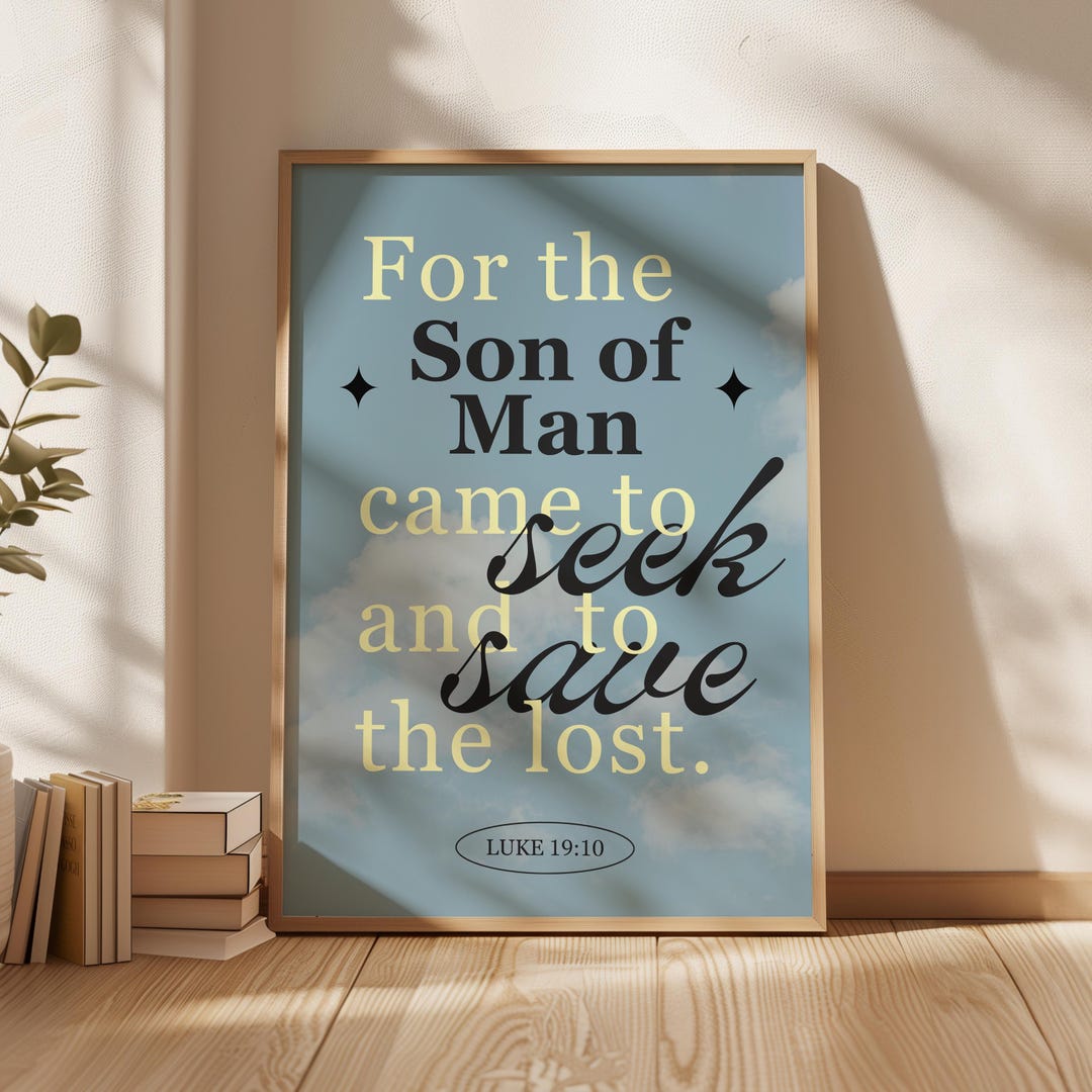 Retro Bible Wall Art Digital Download Poster Luke Christian Wall Decor ...