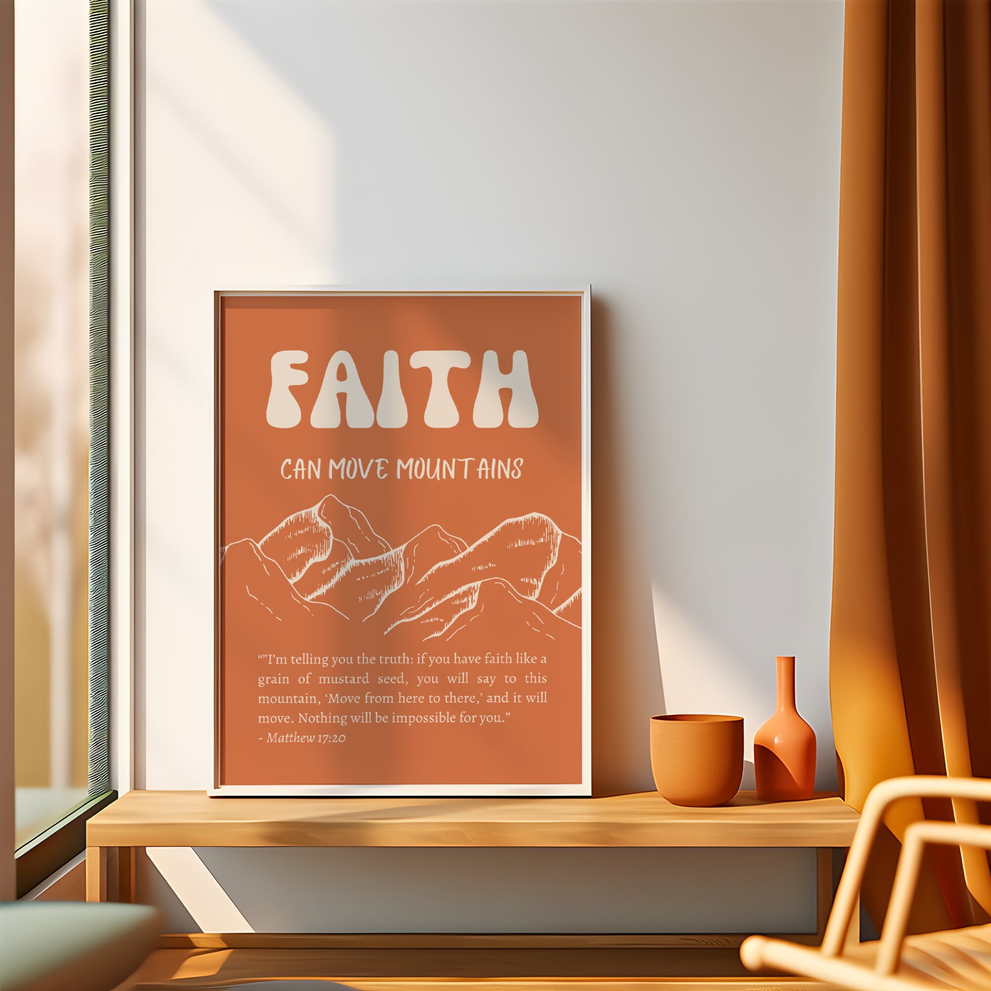 Retro Christian Wall Art Digital Download Scripture Poster ...