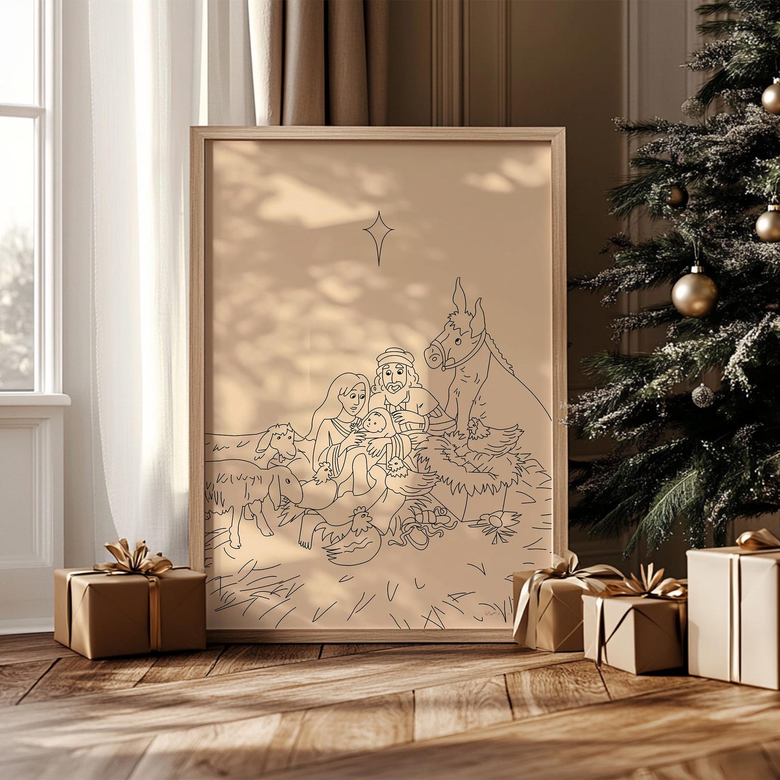 Baby Jesus Nativity Scene Printable: Minimalist Christmas Poster ...