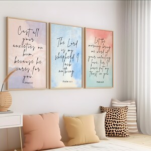 Minimalist Christian Wall Art Set of 3 Digital Downloads Modern Wall ...