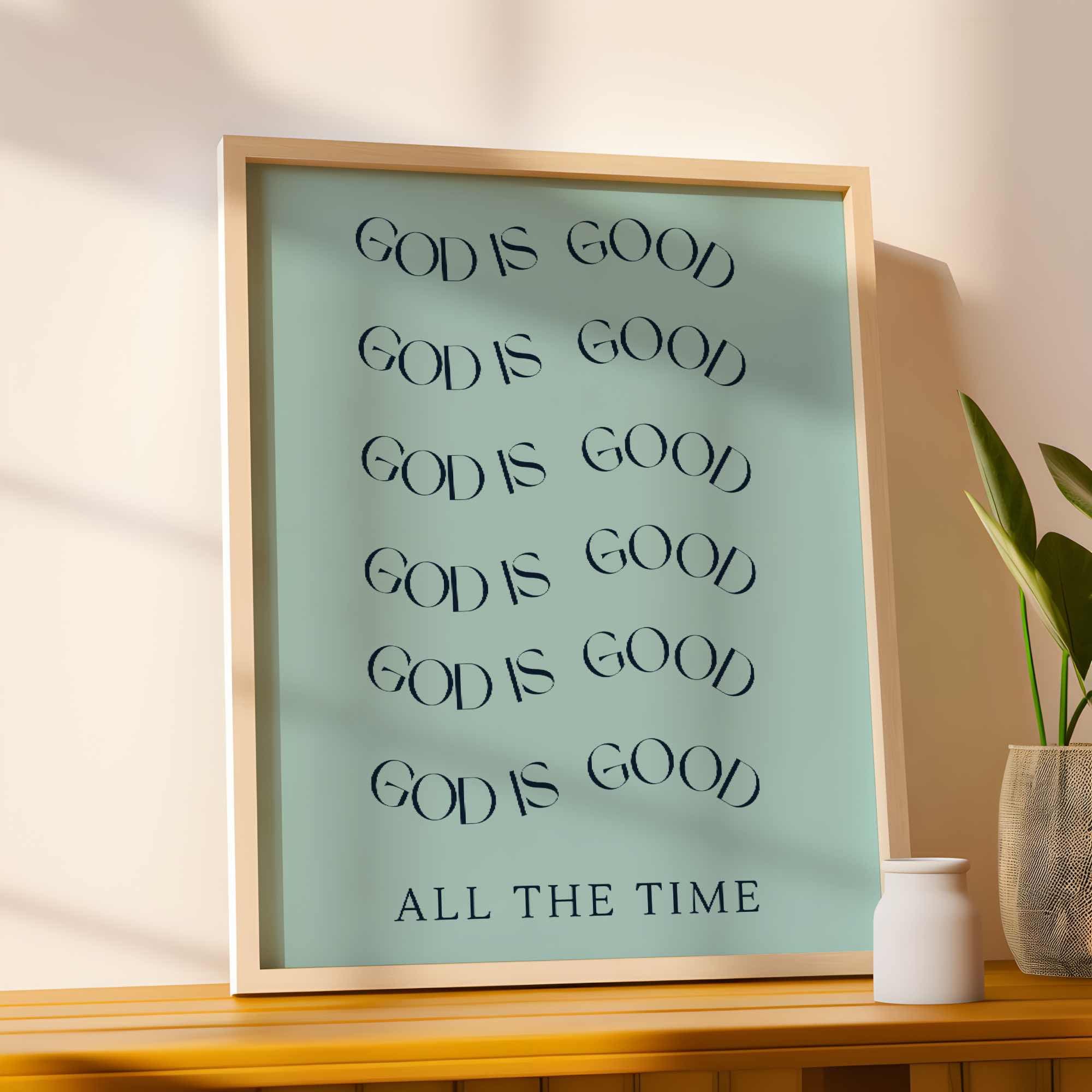 Minimalist Christian Wall Art God is Good All the Time Digital Download ...