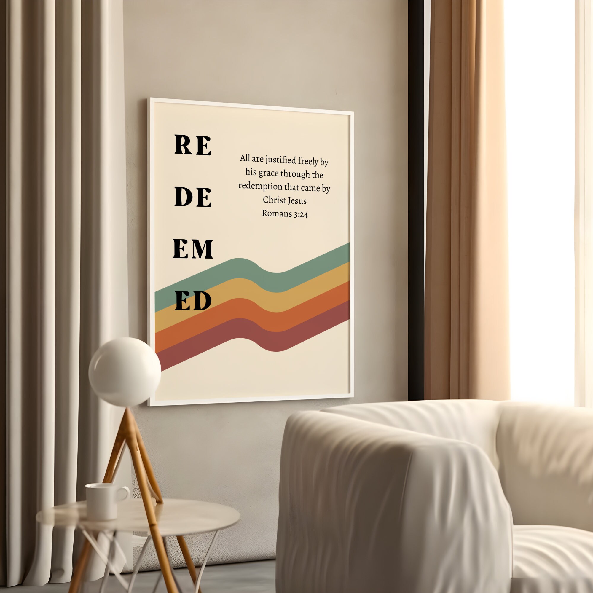 Retro Christian Wall Art Digital Download Bible Verse Printable Poster ...