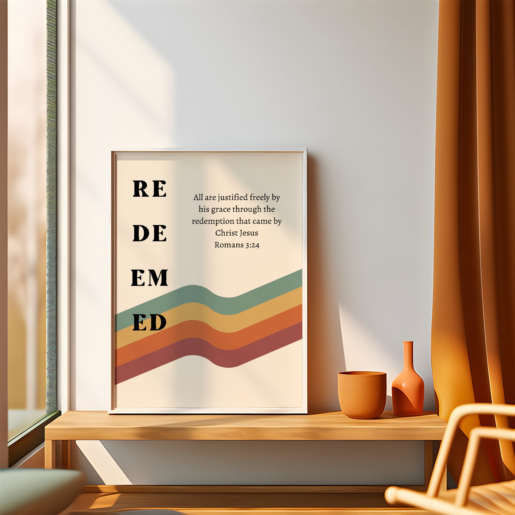 Retro Christian Wall Art Digital Download Bible Verse Printable Poster ...