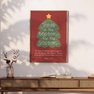 Jesus is the Reason for the Season Christmas Poster John 3:16 Gospel ...