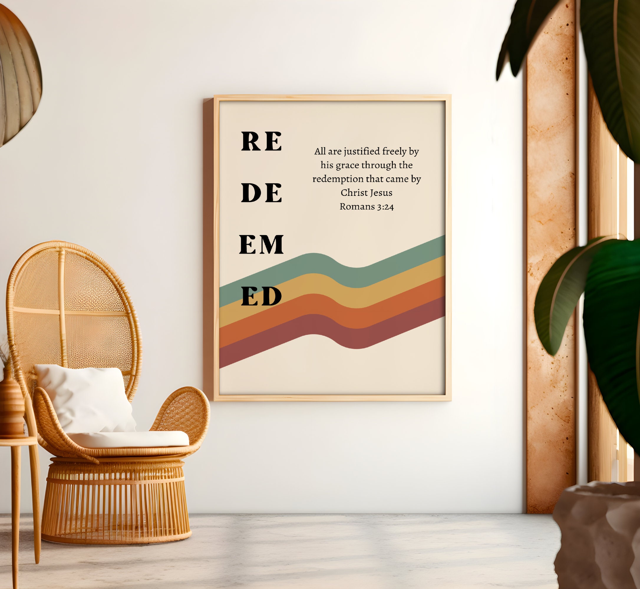 Retro Christian Wall Art Digital Download Bible Verse Printable Poster ...