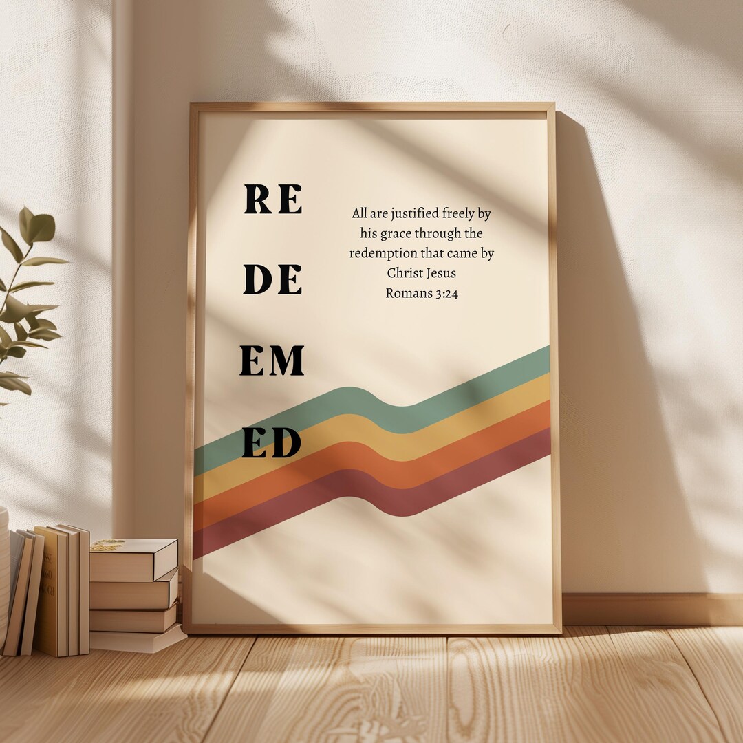 Retro Christian Wall Art Digital Download Bible Verse Printable Poster ...