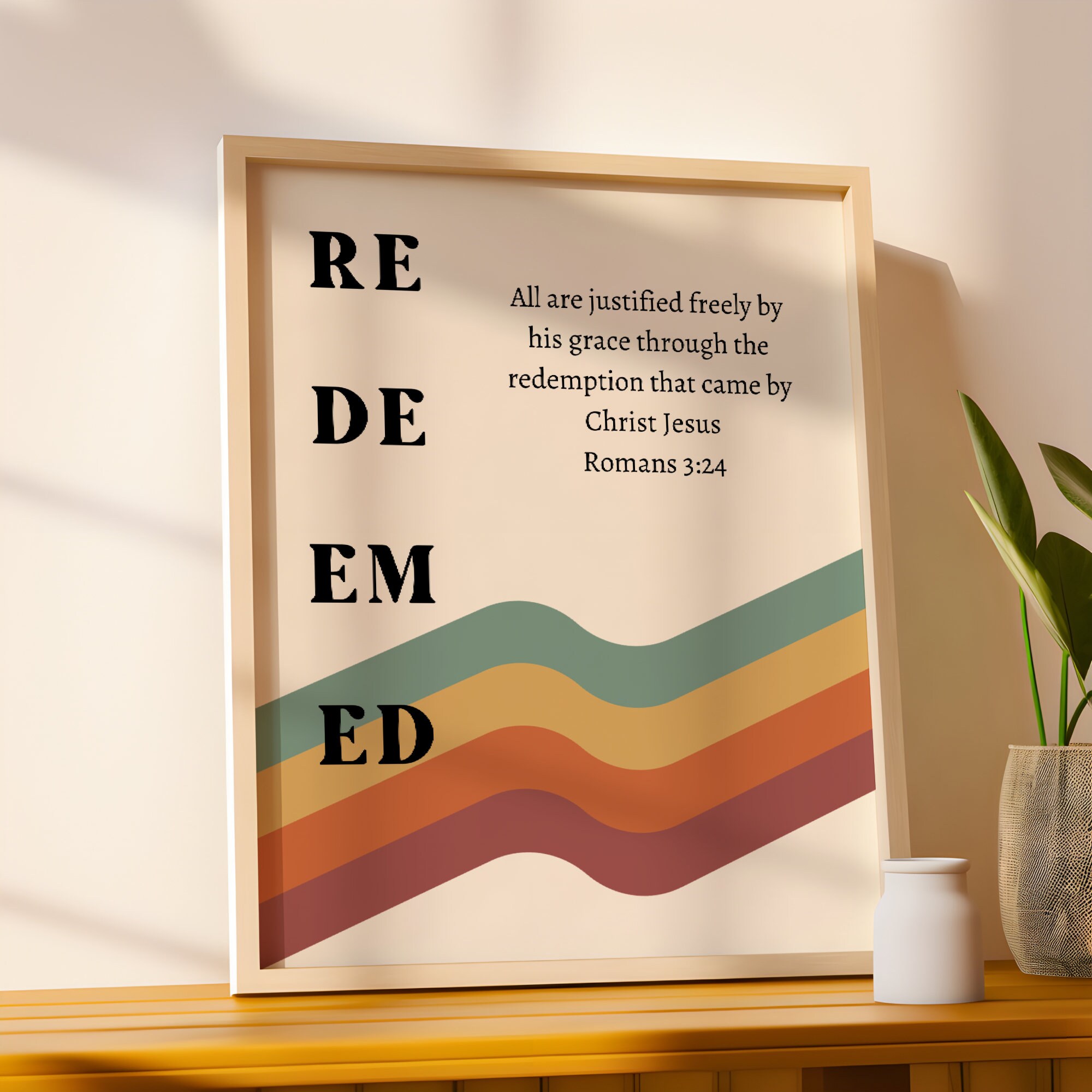 Retro Christian Wall Art Digital Download Bible Verse Printable Poster ...