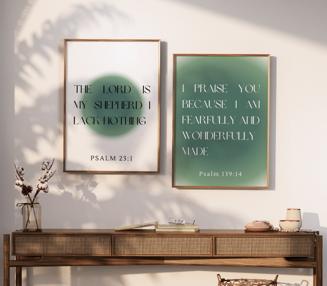 Minimalist Christian Wall Art, Set of 2 Digital Downloads, Psalms ...