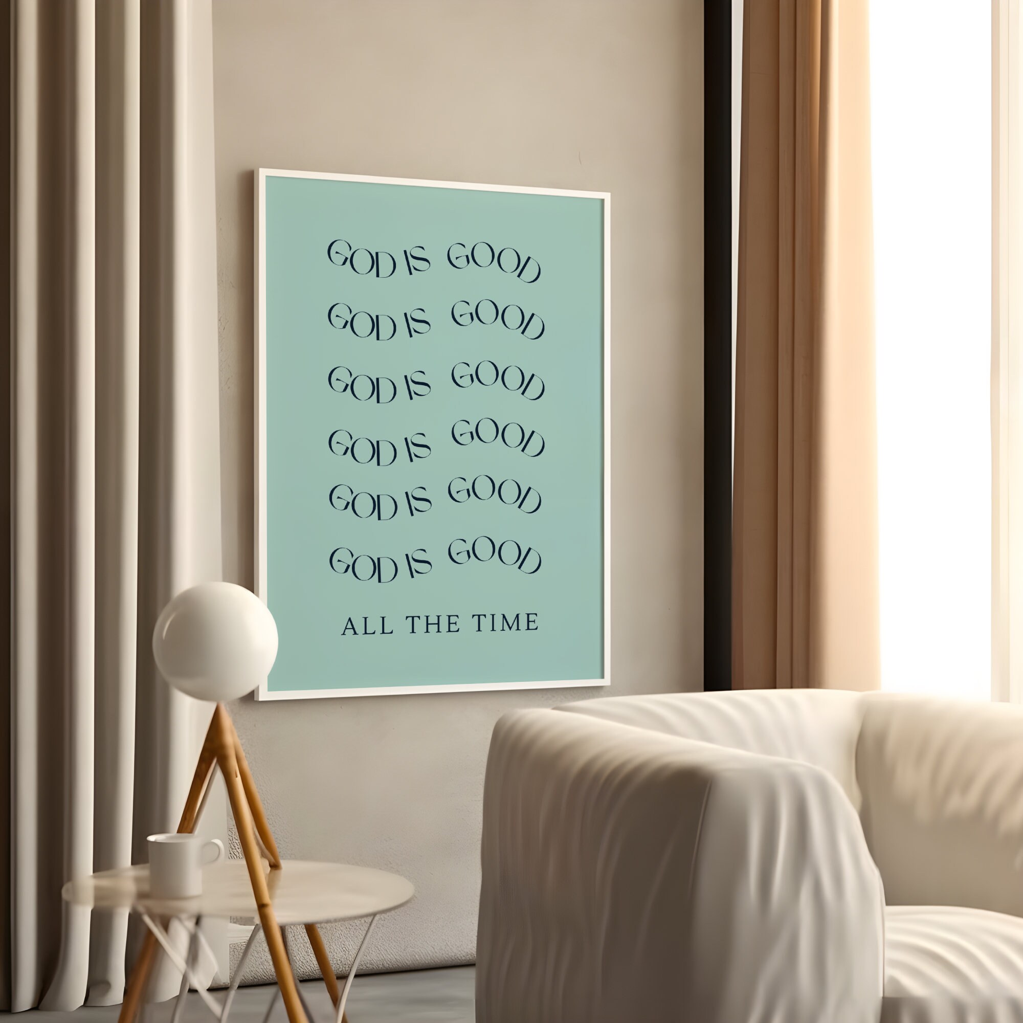 Minimalist Christian Wall Art God is Good All the Time Digital Download ...