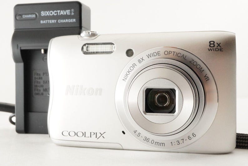 Nikon COOLPIX S3700 Silver With 4GB Sdhc Card Digital Camera From Japan ...