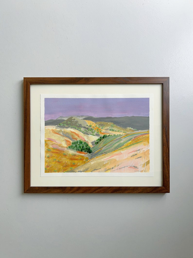 Pink Valley Watercolor Painting - Etsy