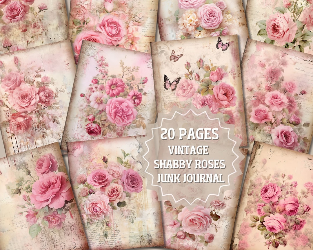 Vintage Shabby Roses Collage Sheet,victorian Romance , Junk Journal ...