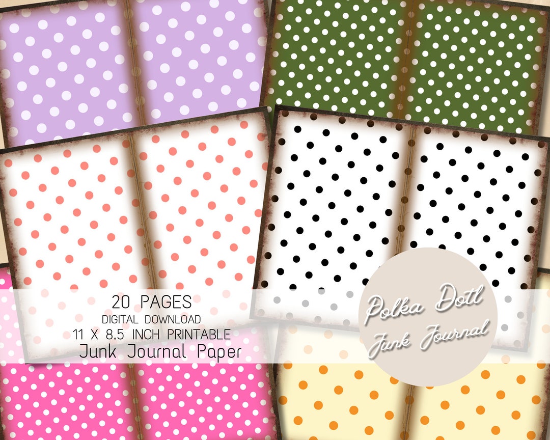 Vintage Polka Dot Paper Pack , Shabby Dotted Collage Sheet ,antique ...