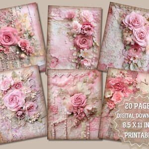 Vintage Shabby Roses Collage Sheet,victorian Romance , Junk Journal ...
