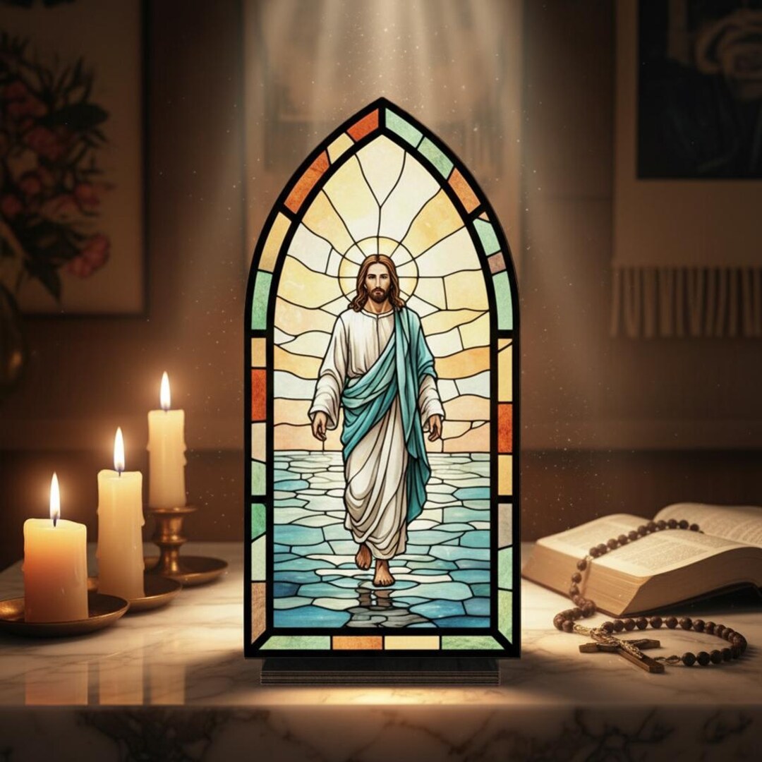 Jesus Walking on Water Book Nook, Christian Jesus Acrylic Decor ...