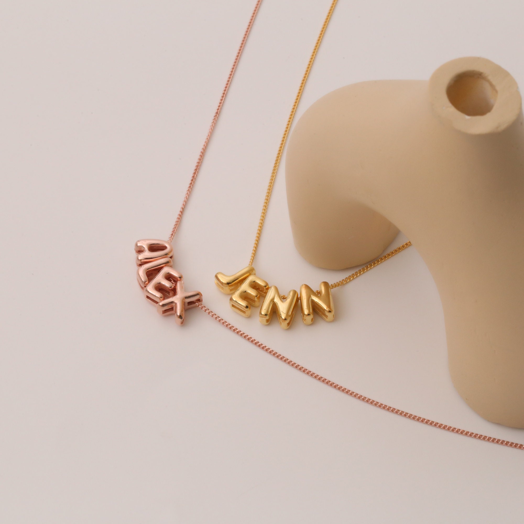 Fatso Name Necklace . Bubble Letter Necklace . Personalized Jewelry ...