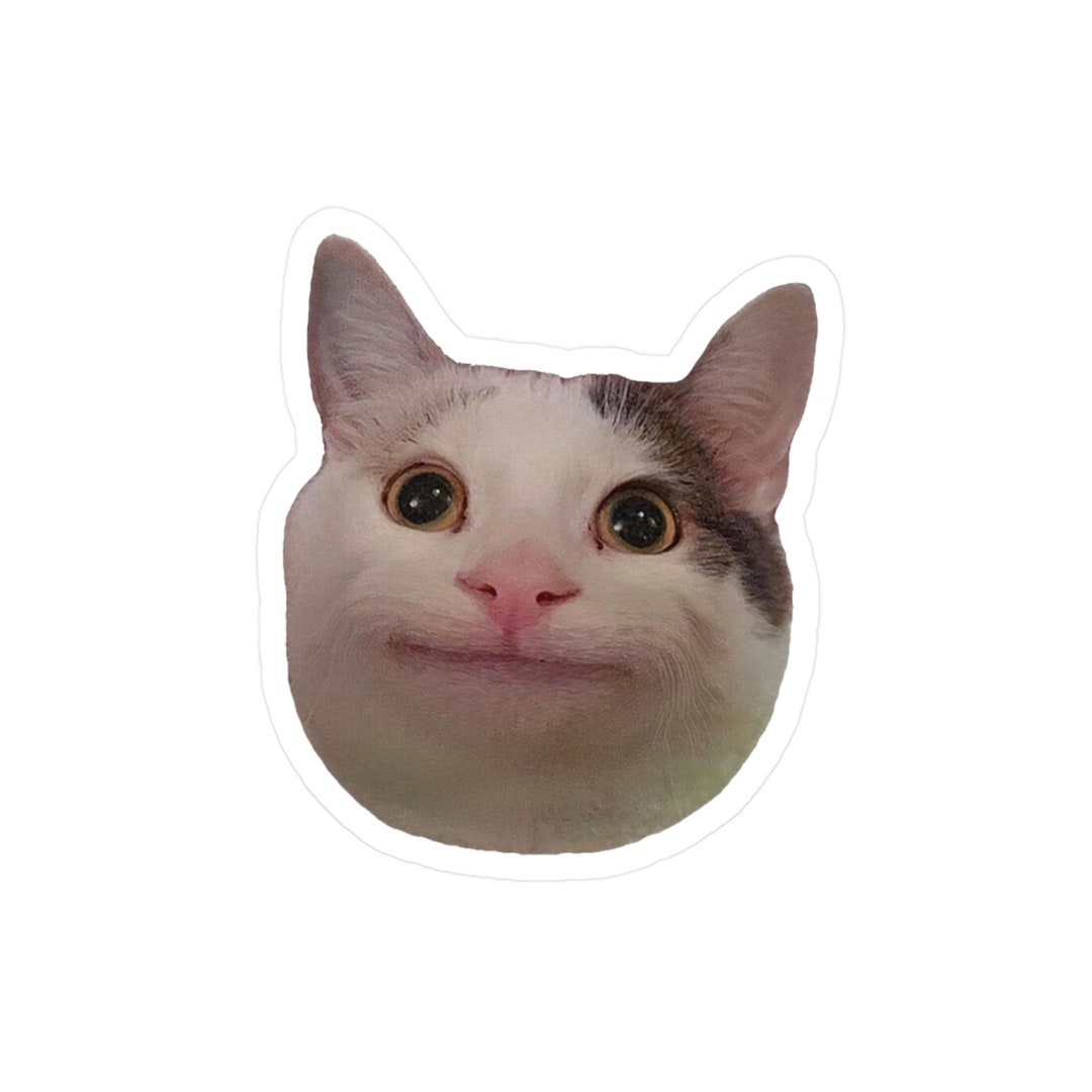 Smiling Baluga Cat Meme Sticker Kiss-cut Vinyl Decals - Etsy
