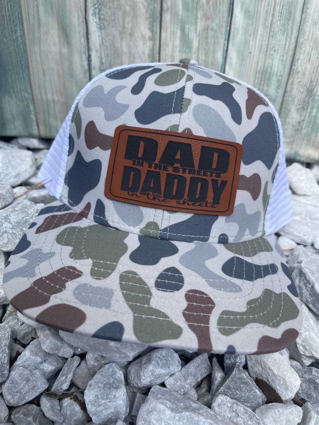 Dad in the Streets, Daddy in the Sheets Leather Patch Hat Gift for Dad ...