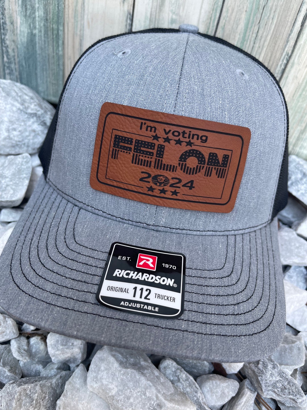 I'm Voting Felon Hat/ Trump 2024, MAGA Hat/leather Patch Hat/adjustable ...
