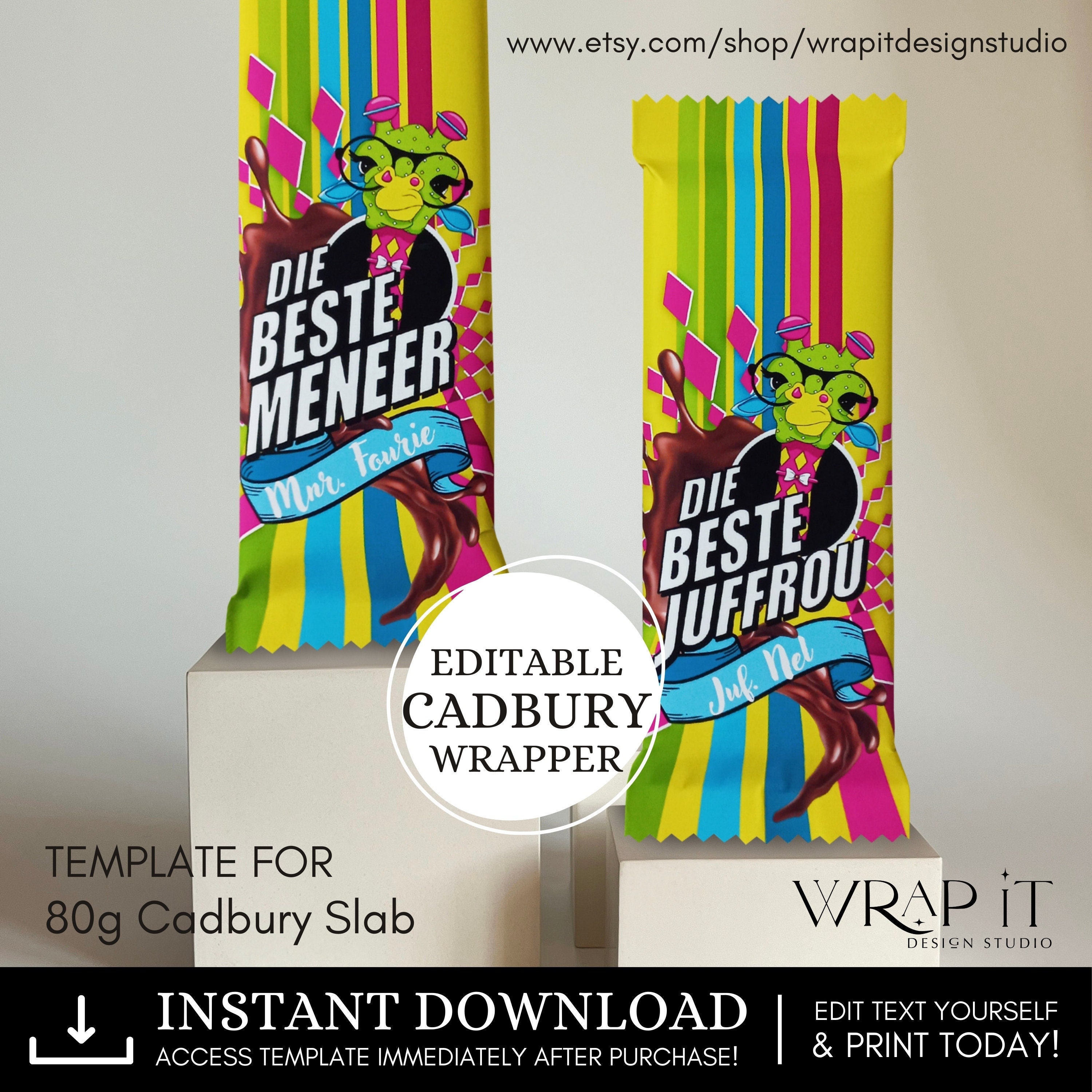 EDITABLE Teacher Appreciation Gift Chocolate Wrapper | Dankie Juffrou ...