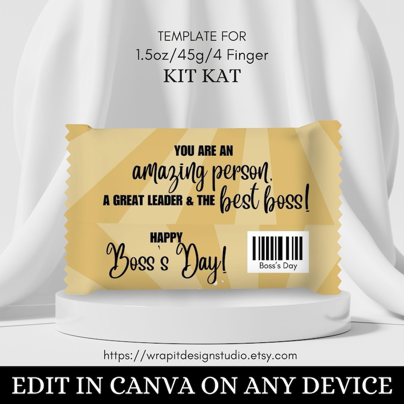 EDITABLE Boss's Day Chocolate Gift Wrapper Template | Printable Boss ...