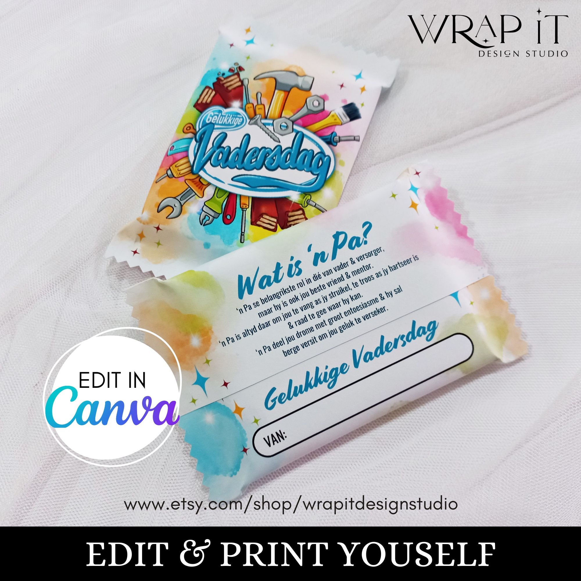EDITABLE Father's Day Kit Kat Wrapper | Vadersdag Sjokolade | Printable ...