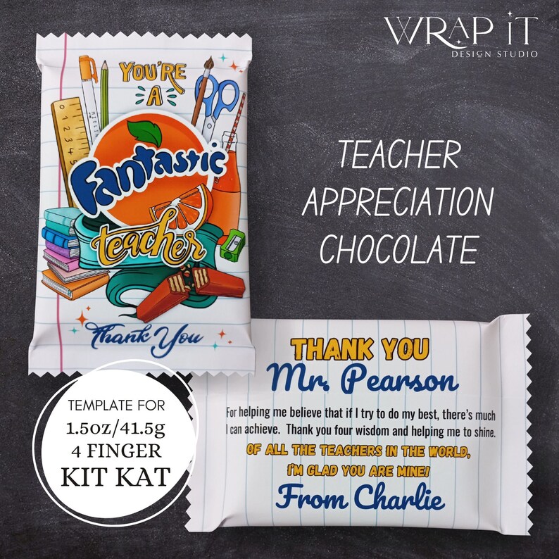 EDITABLE Teacher Appreciation Chocolate Gift Wrapper Template ...