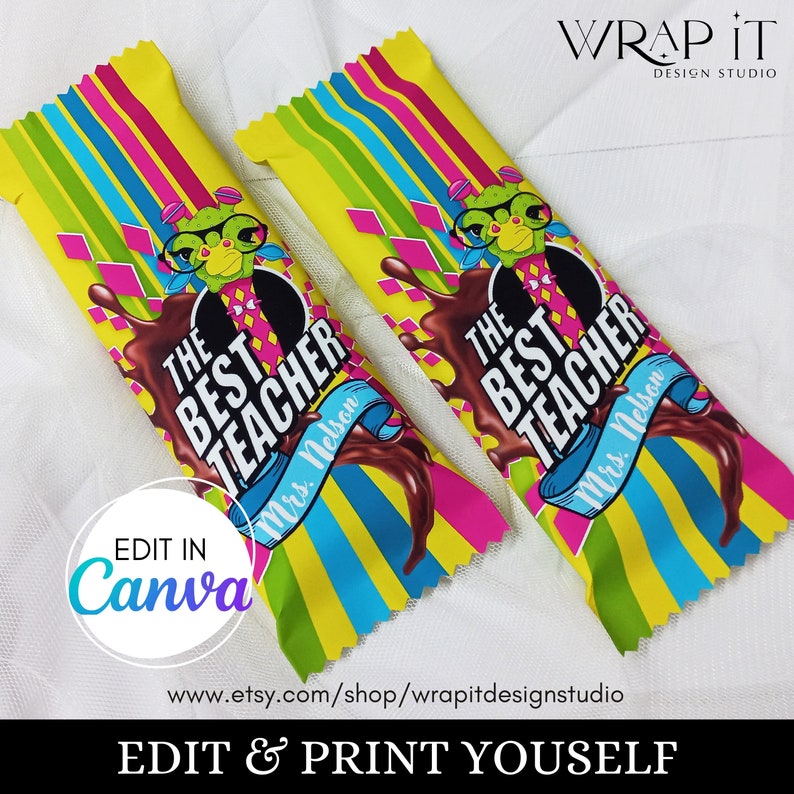 EDITABLE Teacher Appreciation Gift Chocolate Wrap | Best Teacher ...