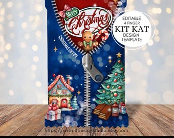 EDITABLE Christmas Chocolate Candy Bar Wrapper | Pink Wrap Template ...