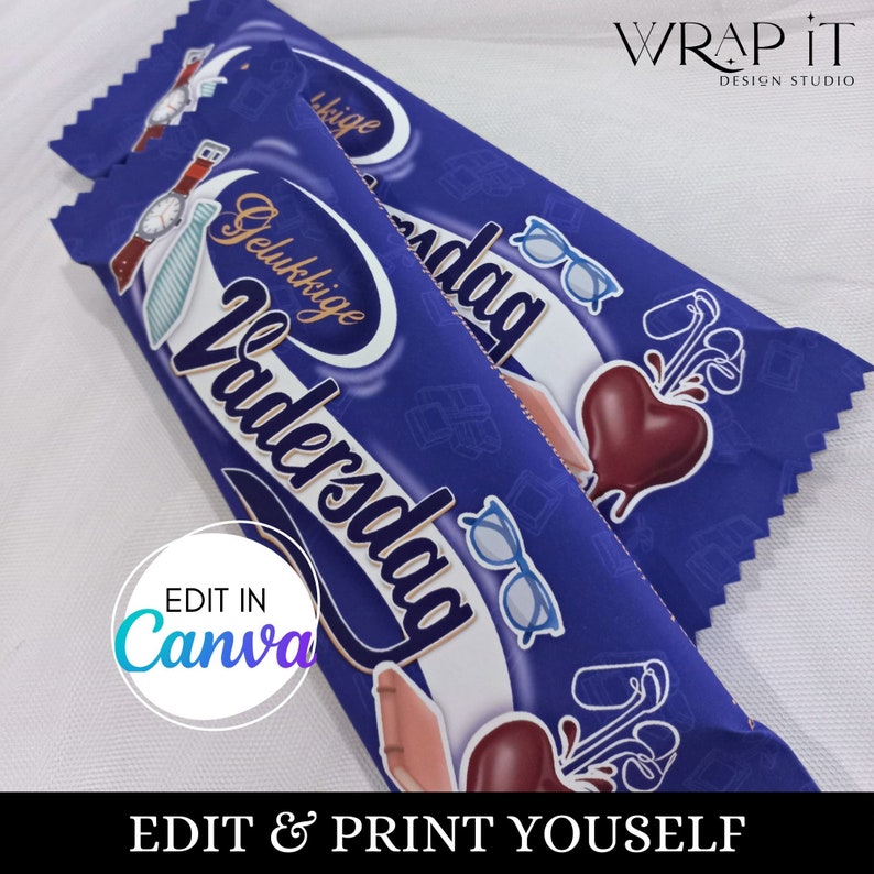 EDITABLE Happy Father's Day Chocolate Wrapper | Cadbury Label ...