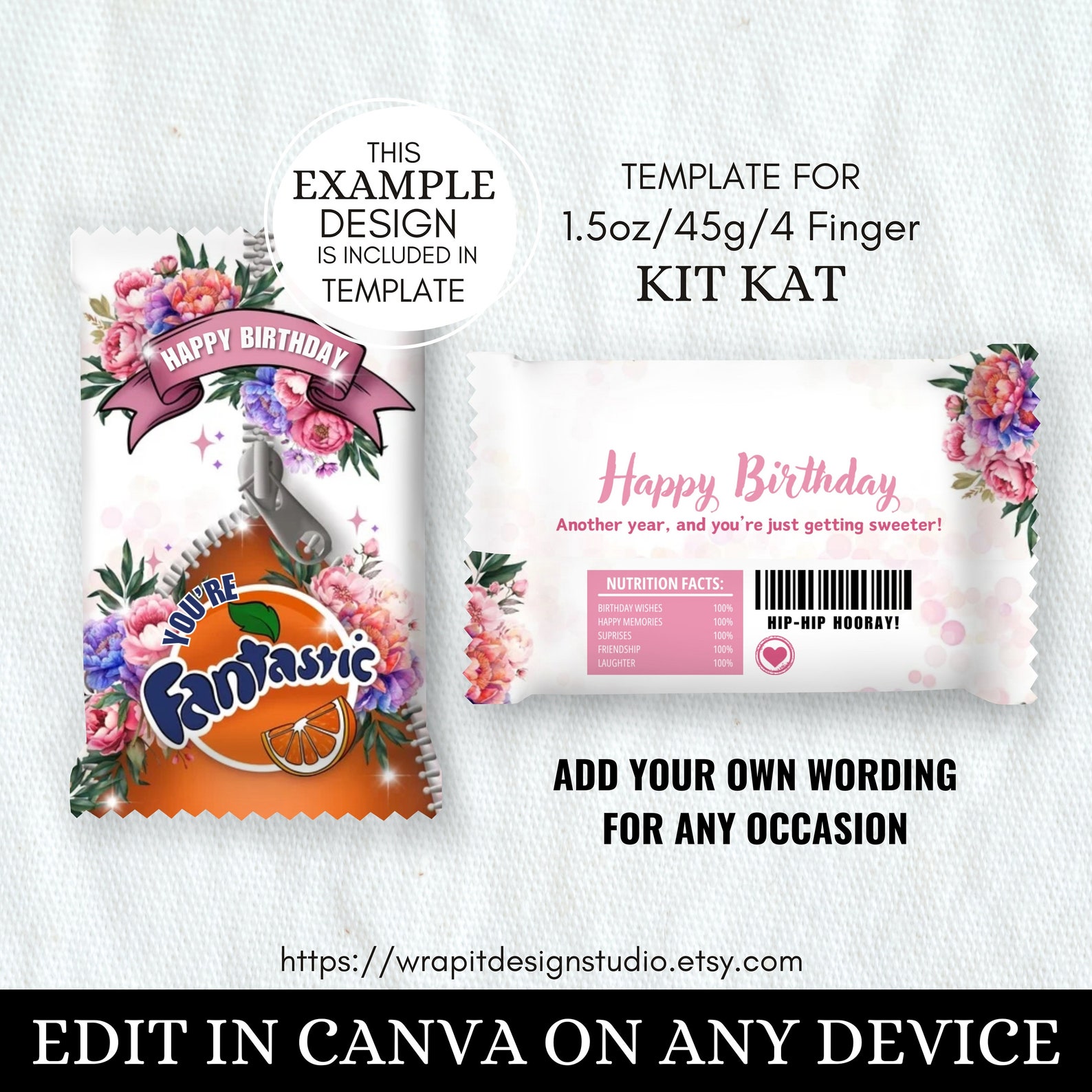 EDITABLE Chocolate Bar Wrapper Cover Template | Personalised Gift ...