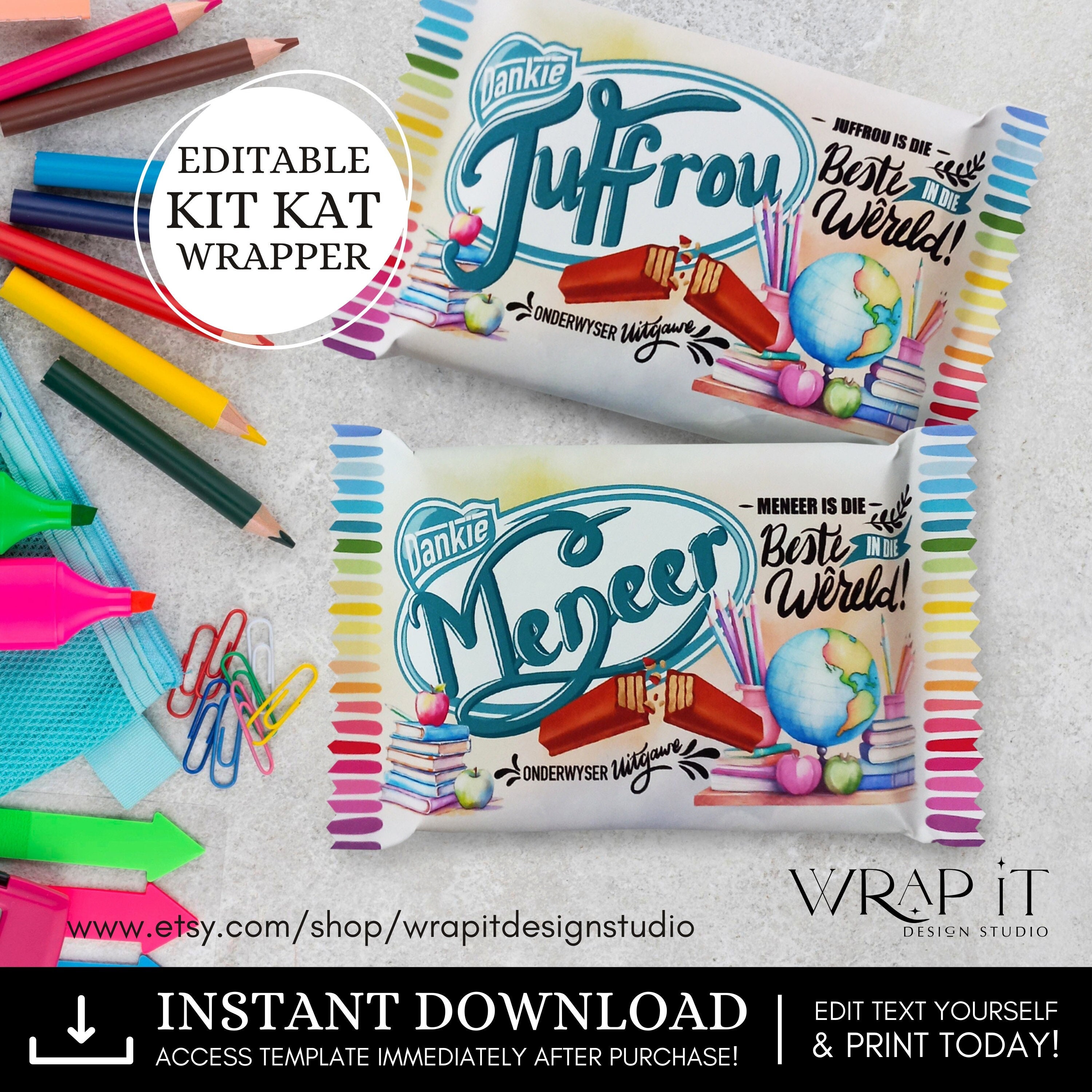 EDITABLE Teacher Appreciation Gift Chocolate Wrapper | Dankie Juffrou ...