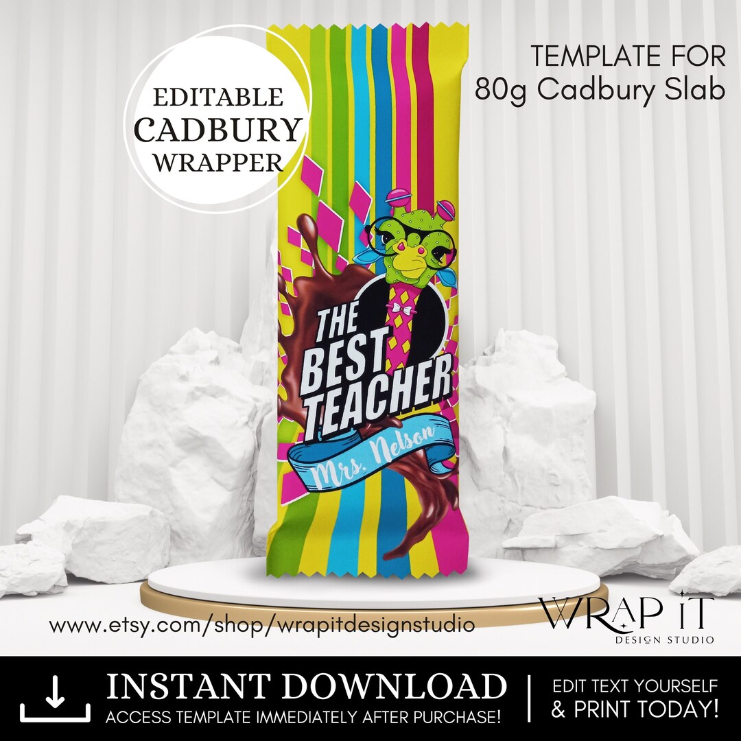 EDITABLE Teacher Appreciation Gift Chocolate Wrap | Best Teacher ...